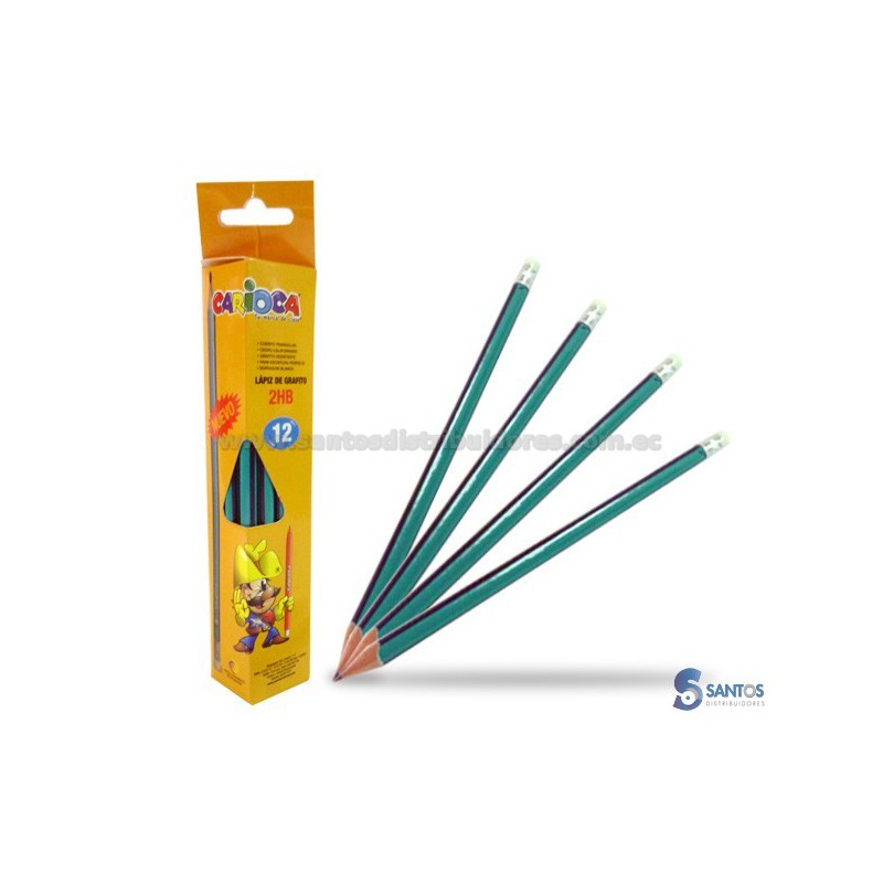 CARIOCA Lápiz hb no 2 con goma caja 12 u