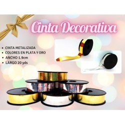cinta decorativa metal oro plata